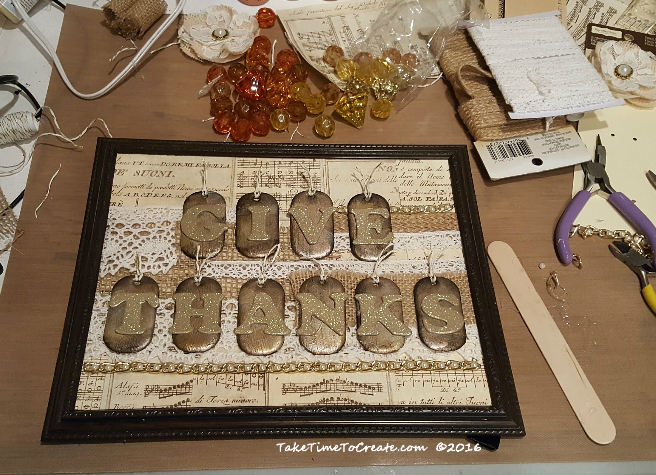 Give Thanks-A DIY to show your thanks - Take Time To Create